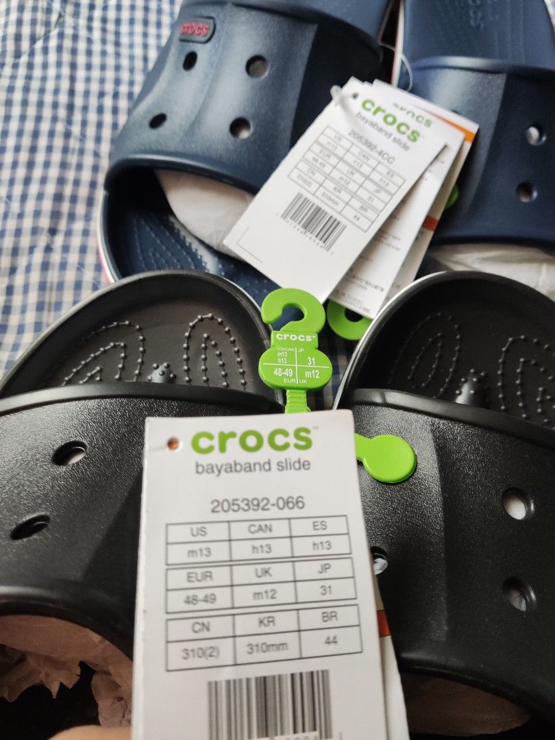 CROCS BAYABAND SLIDE M13 BOTH, Men's Fashion, Footwear, Slippers ...