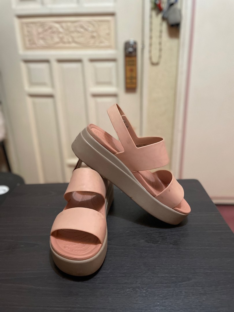 Crocs Low Wedge (Pink) on Carousell