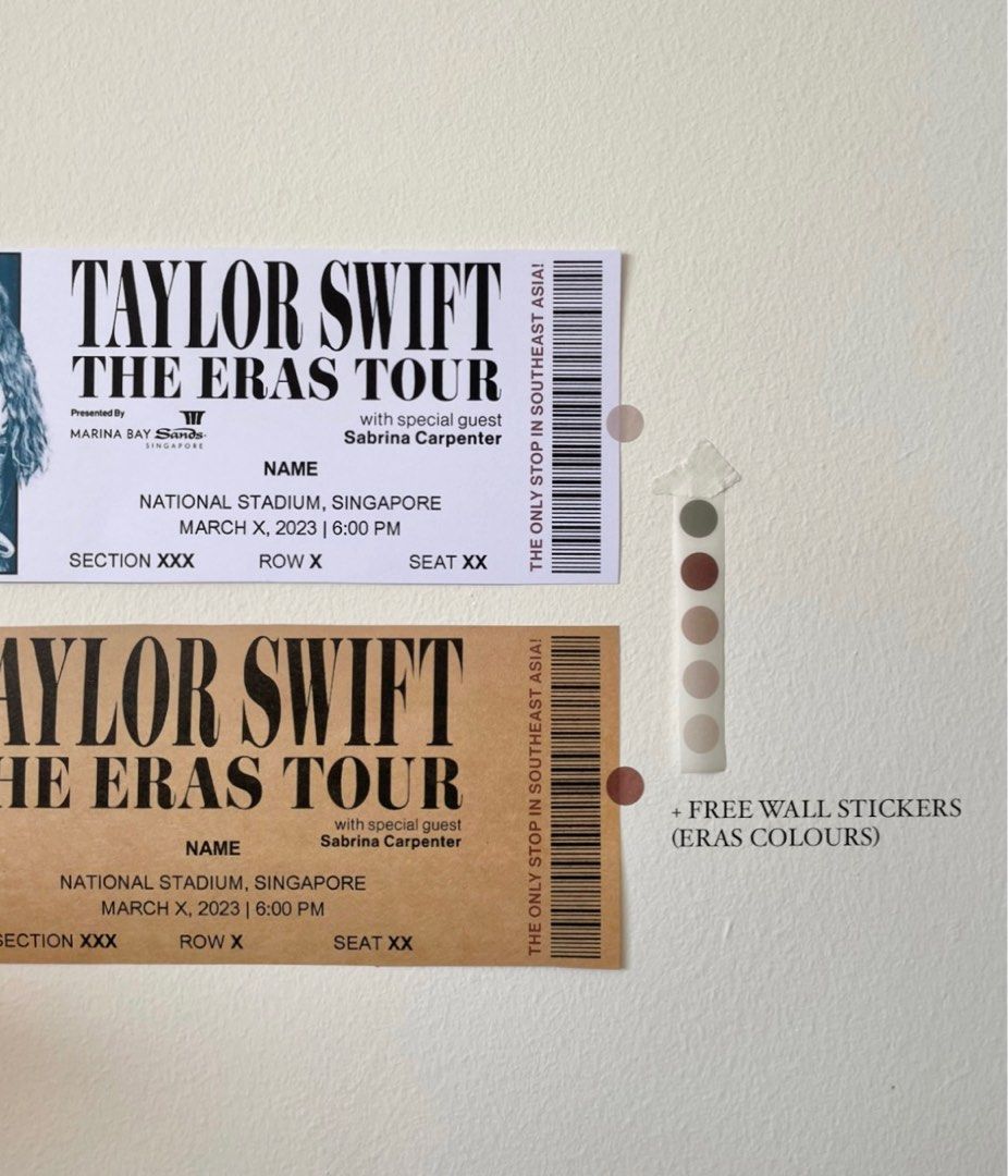 CUSTOMISED MEMORABILIA TICKET (TAYLOR SWIFT ERAS TOUR) on Carousell