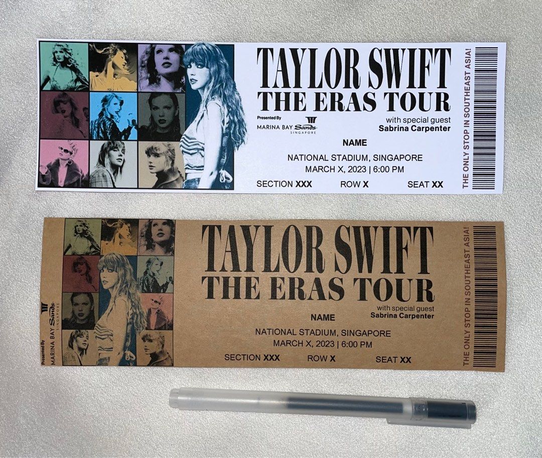 CUSTOMISED MEMORABILIA TICKET (TAYLOR SWIFT ERAS TOUR) on Carousell