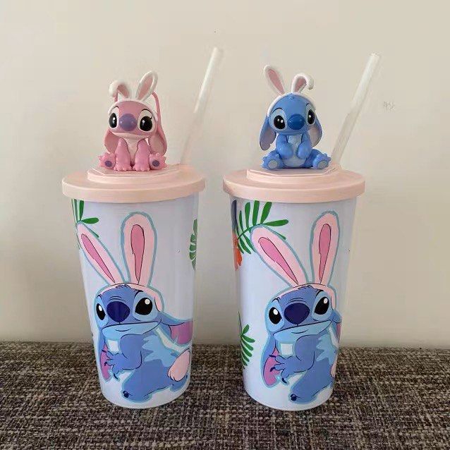 Disney Lilo & Stitch Angel Popcorn Bucket Cup Tumbler Figures Figurine ...