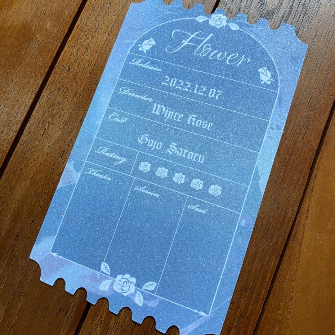 [DOUJIN] Jujutsu Kaisen JJK Gojo/Gojou Satoru Ticket stub art print ...