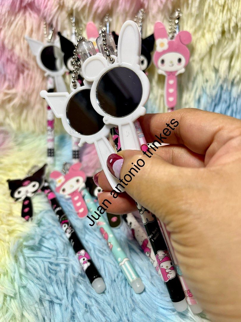 Erasable Gel Pen cartoon character Mirror Keychain Friction pen on ...