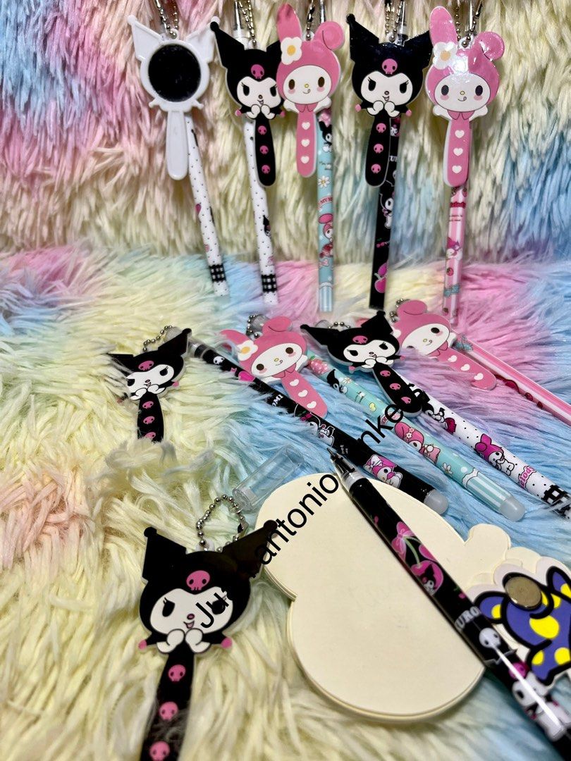 Erasable Gel Pen cartoon character Mirror Keychain Friction pen on ...