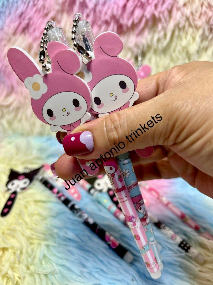Erasable Gel Pen cartoon character Mirror Keychain Friction pen on ...