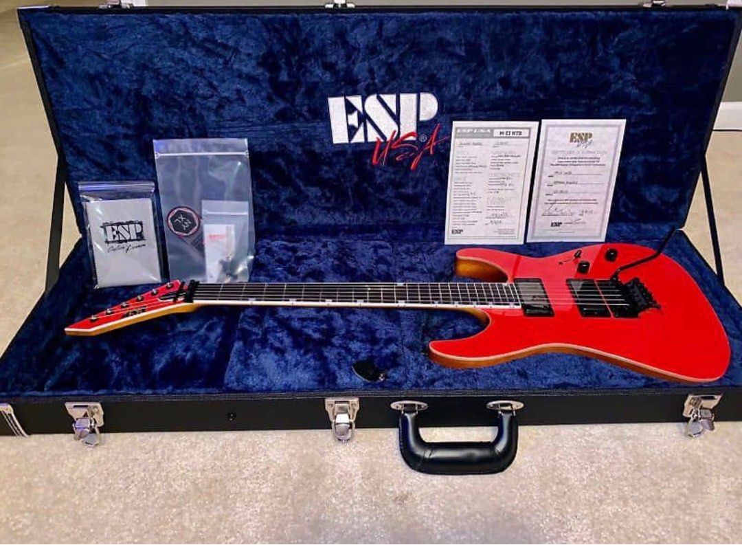 ESP Usa M-Il orange marble (Limited Edition) Floyd rose neck through ...