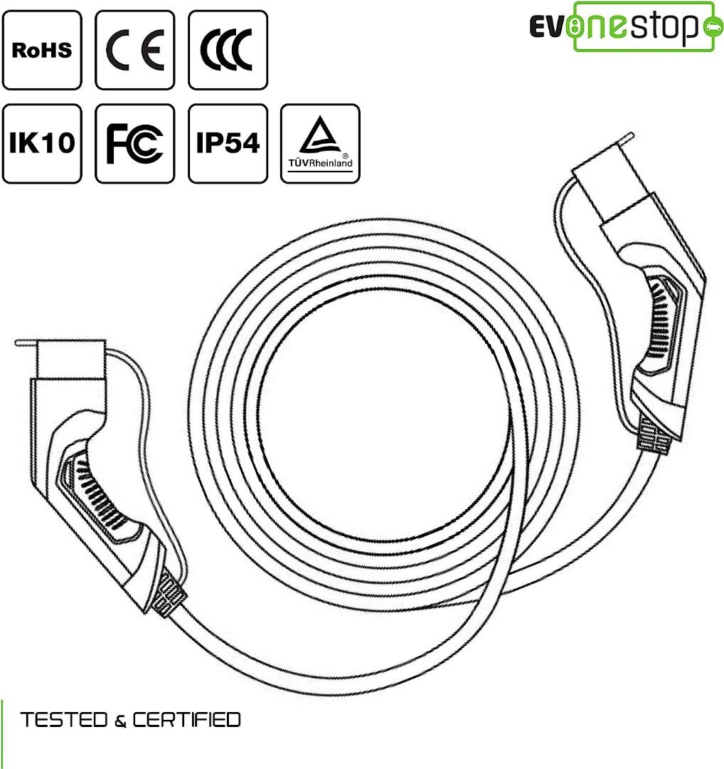 EV OneStop Simple, Affordable, Easy EV Type 2 Cable, Car Accessories ...