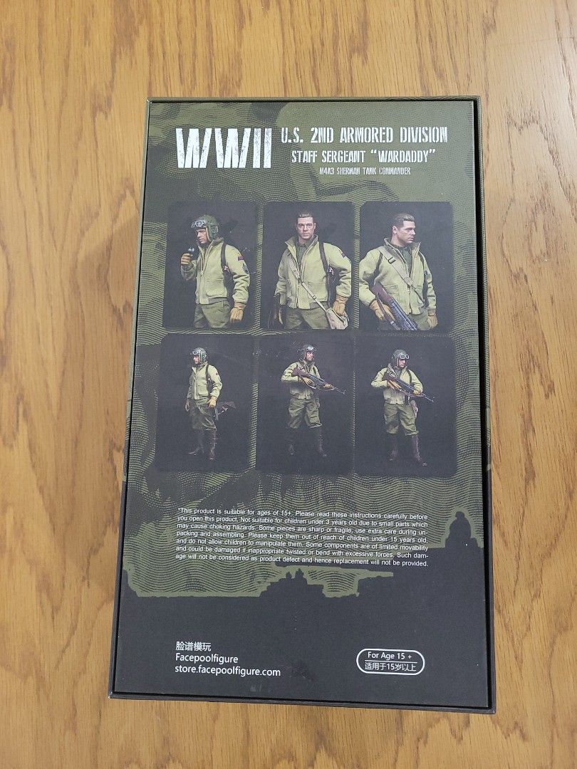FACEPOOL 1/6 Staff Sergeant wardaddy Deluxe version. FURY WWII movie ...