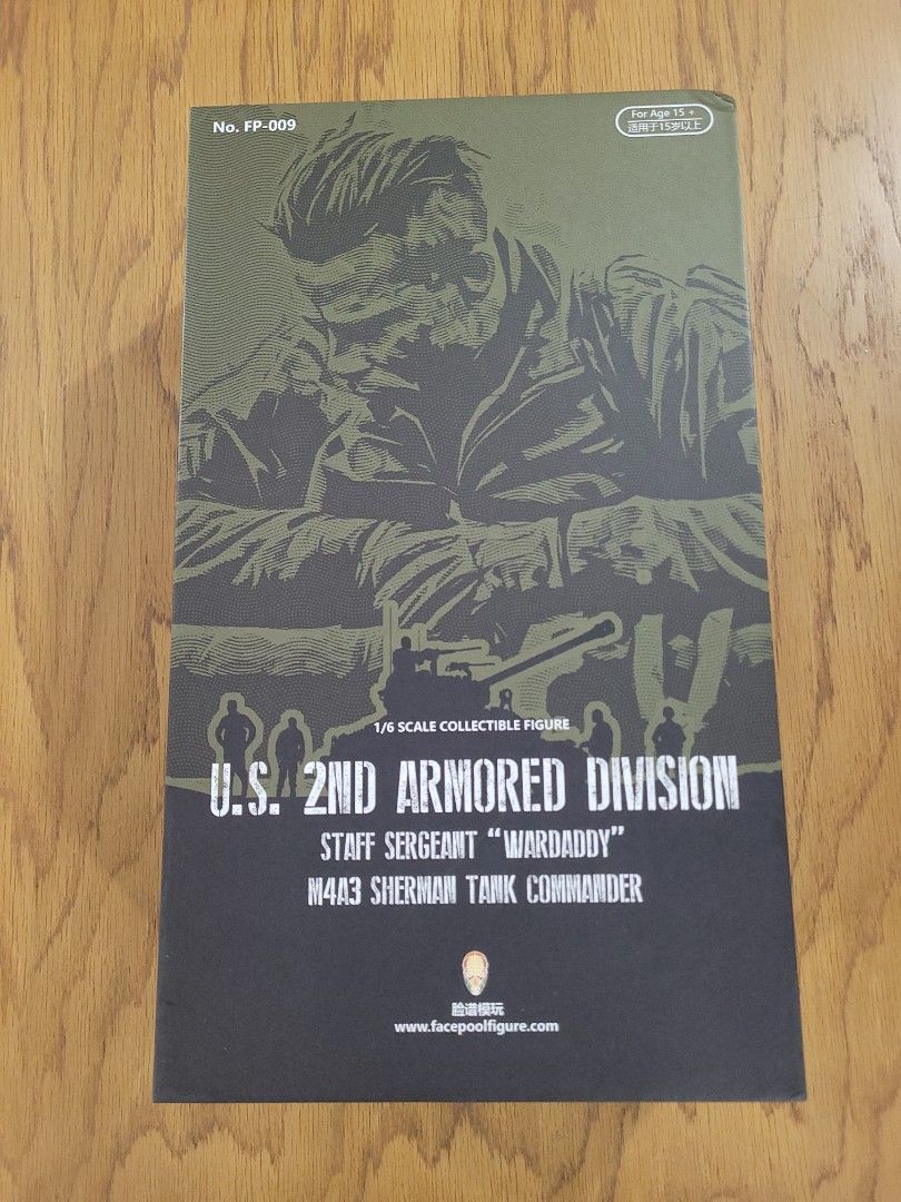 FACEPOOL 1/6 Staff Sergeant wardaddy Deluxe version. FURY WWII movie ...