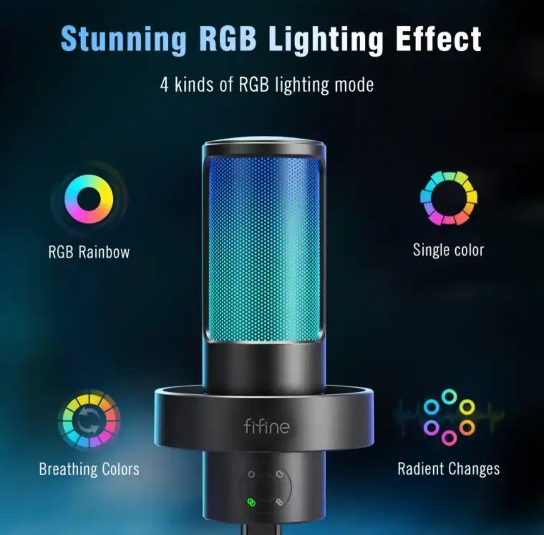 FIFINE Ampligame A8 Plus USB Microphone, Audio, Microphones on Carousell