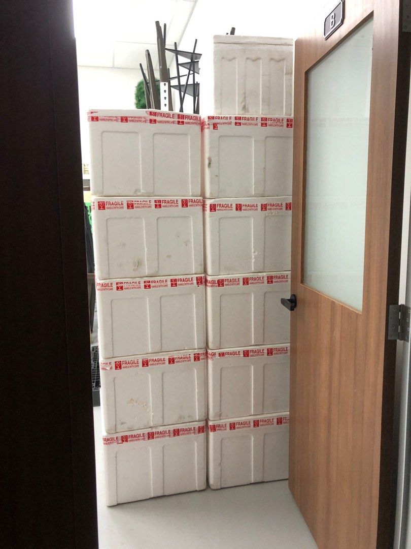 FOC styrofoam boxes (11x in total, TAKE ALL), Furniture & Home Living ...