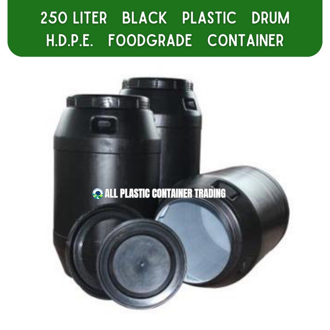 Foodgrade Plastic Drum Open Head with Thread Type Lock HDPE 250 liter Barrel, Commercial ...