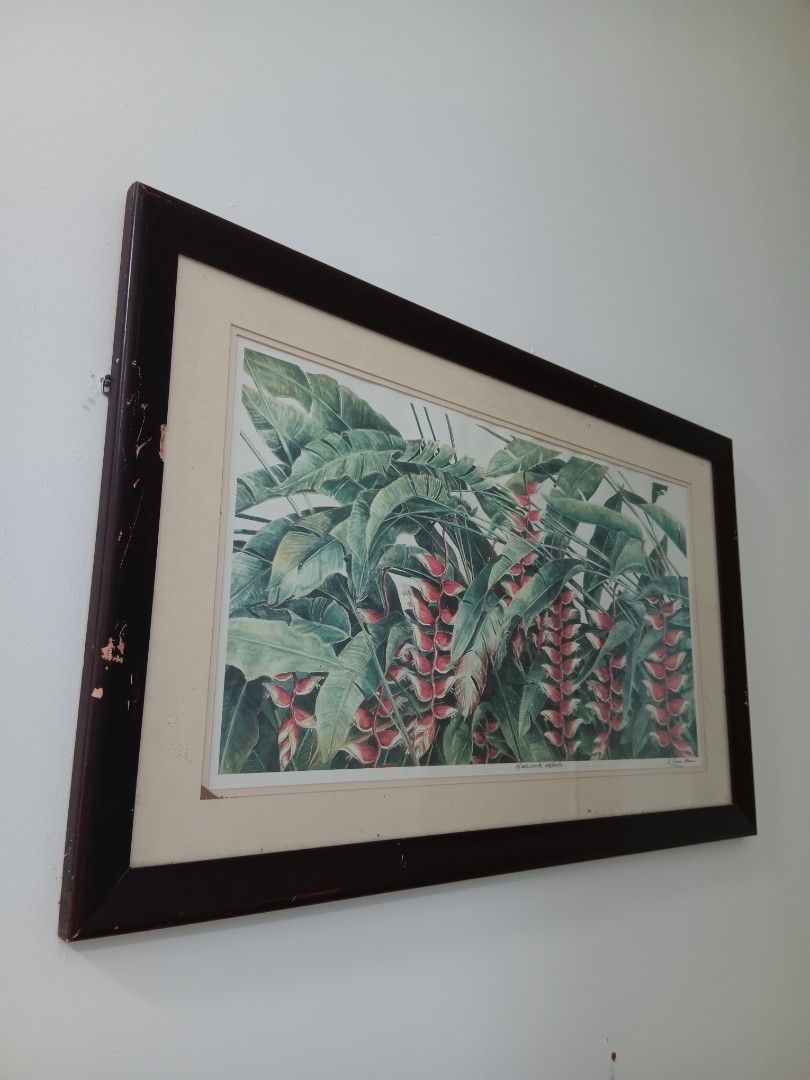 Frame Vintage Lukisan Bunga & Daun, Furniture & Home Living, Home Decor ...