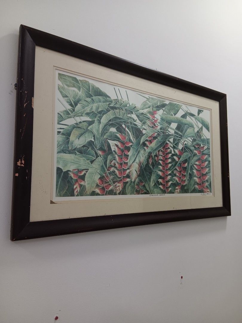 Frame Vintage Lukisan Bunga & Daun, Furniture & Home Living, Home Decor ...