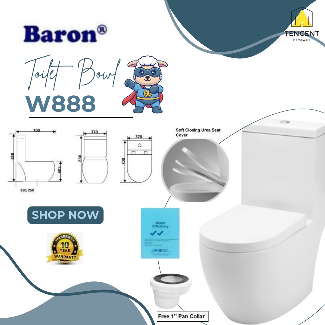 (!!FREE SHIPPING!!) Baron W888 One Piece Toilet Bowl with Geberit ...