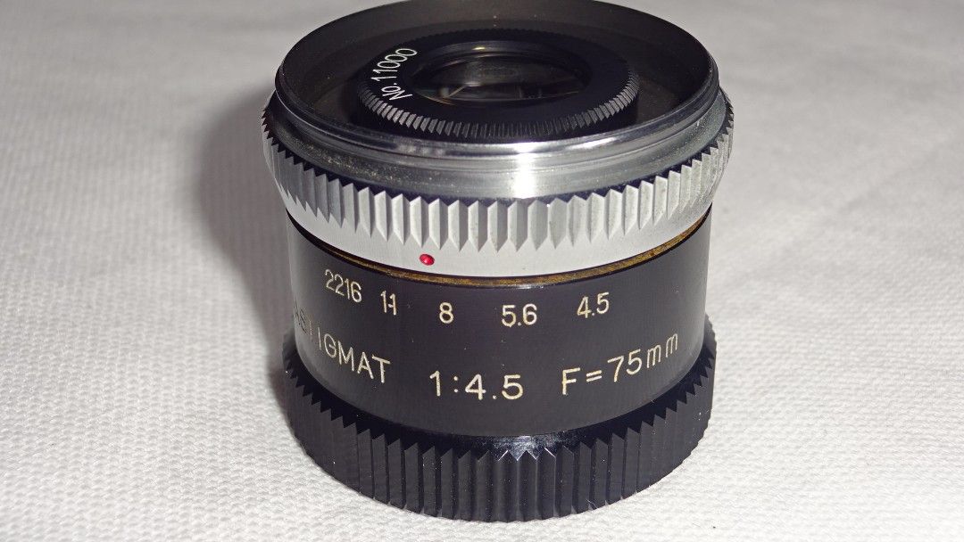 Fujimoto E-Lucky Anastigmat Lens 1:4.5 F= 75mm Fujimoto Enlarger lens ...