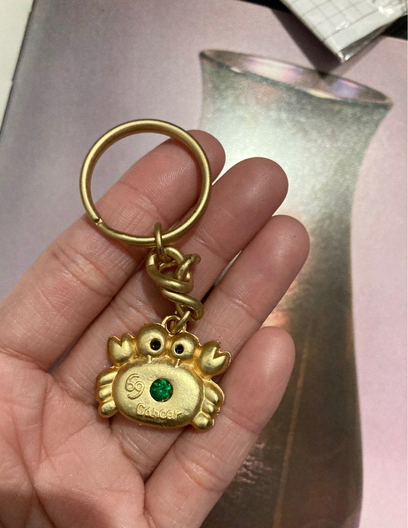 Gold Tone Crab Keychain, Women's Fashion, Jewelry & Organizers, Charms ...