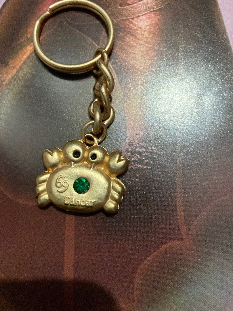 Gold Tone Crab Keychain, Women's Fashion, Jewelry & Organizers, Charms ...