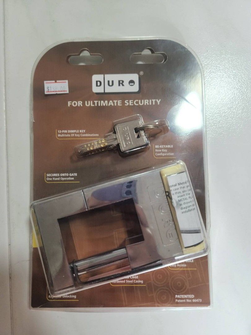 Hdb metal door lock Duro art338, Furniture & Home Living, Security ...
