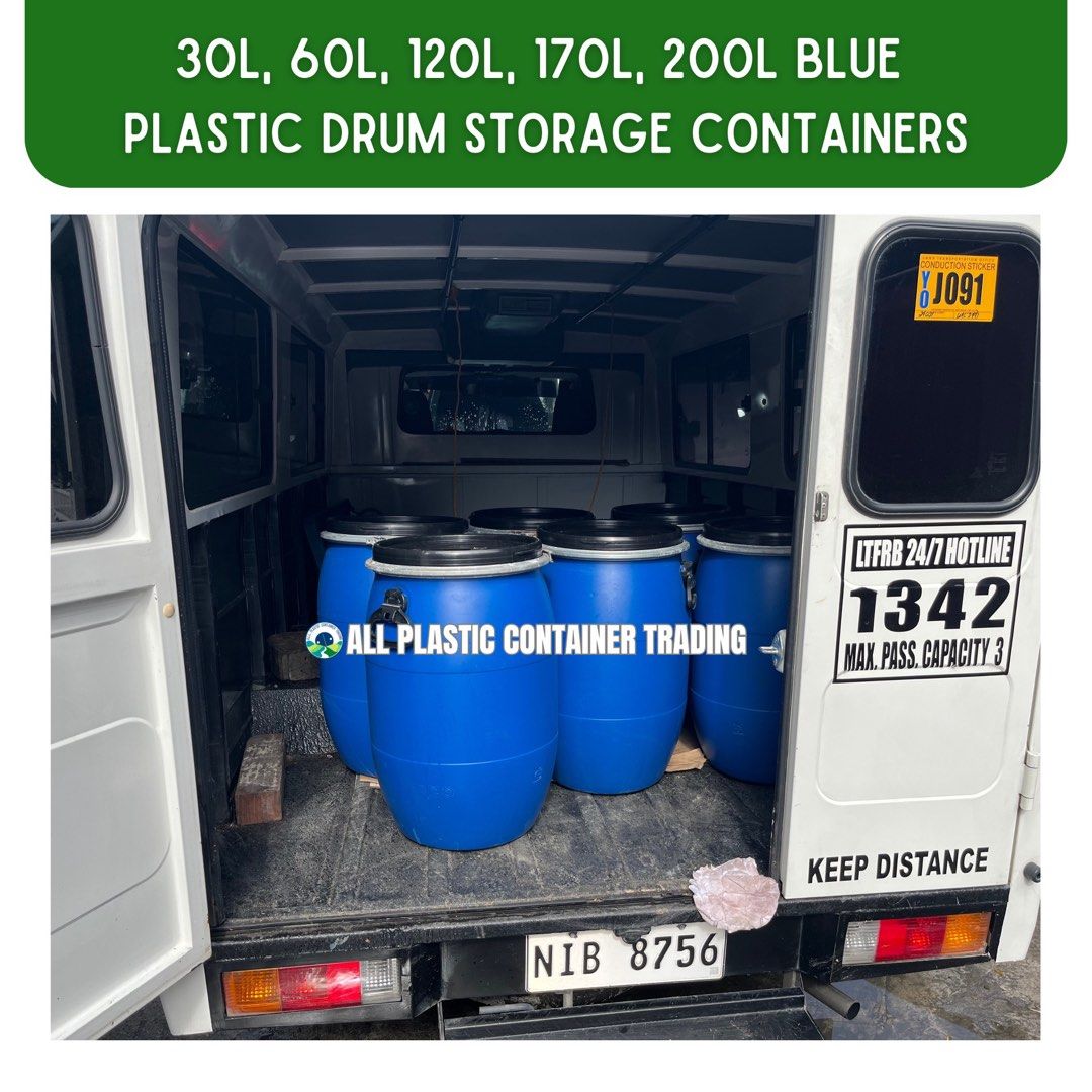 High Quality Plastic Drum Open Head with Black Lid and Metal Lock 60 liter 120 liter 200 liter ...