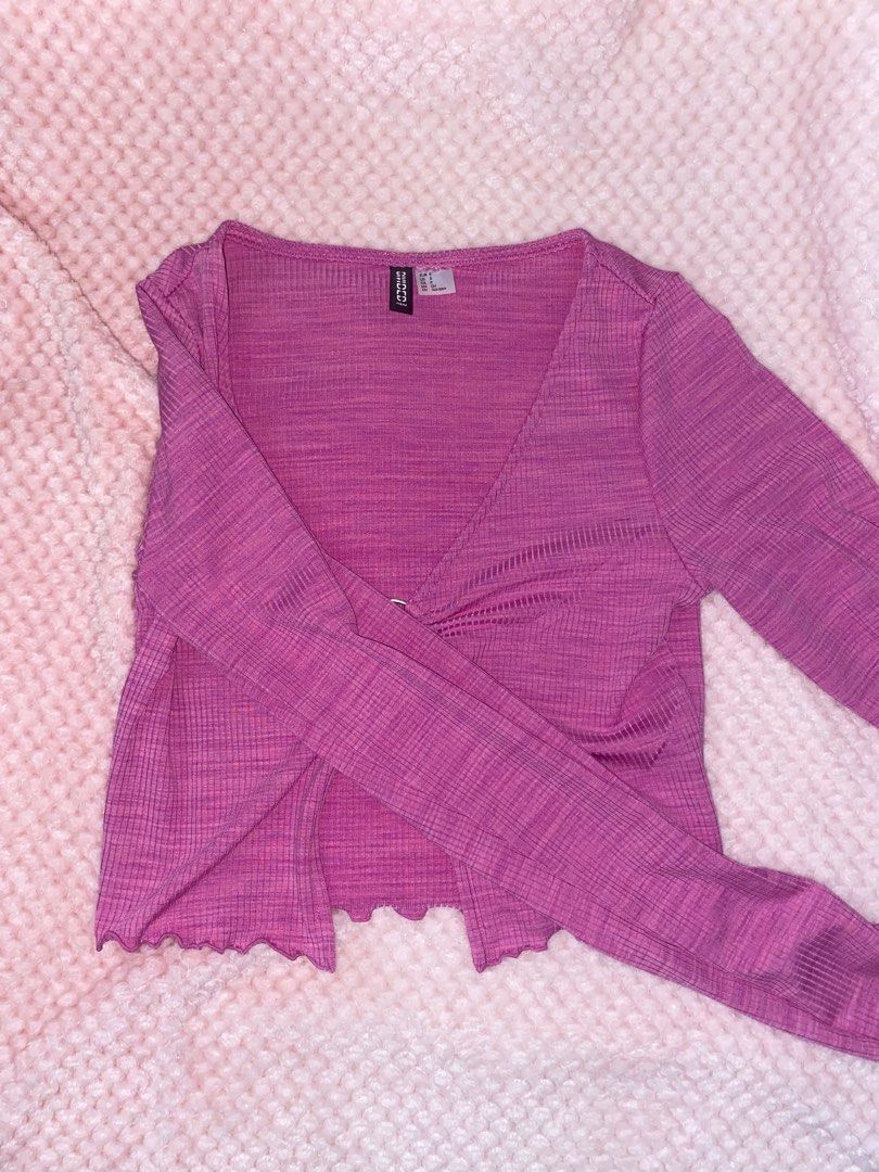 H&M pink top, Women's Fashion, Tops, Longsleeves on Carousell
