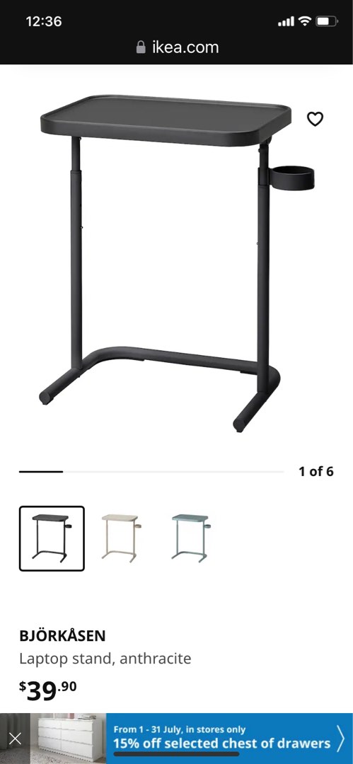 IKEA laptop table, Furniture & Home Living, Furniture, Tables & Sets on ...