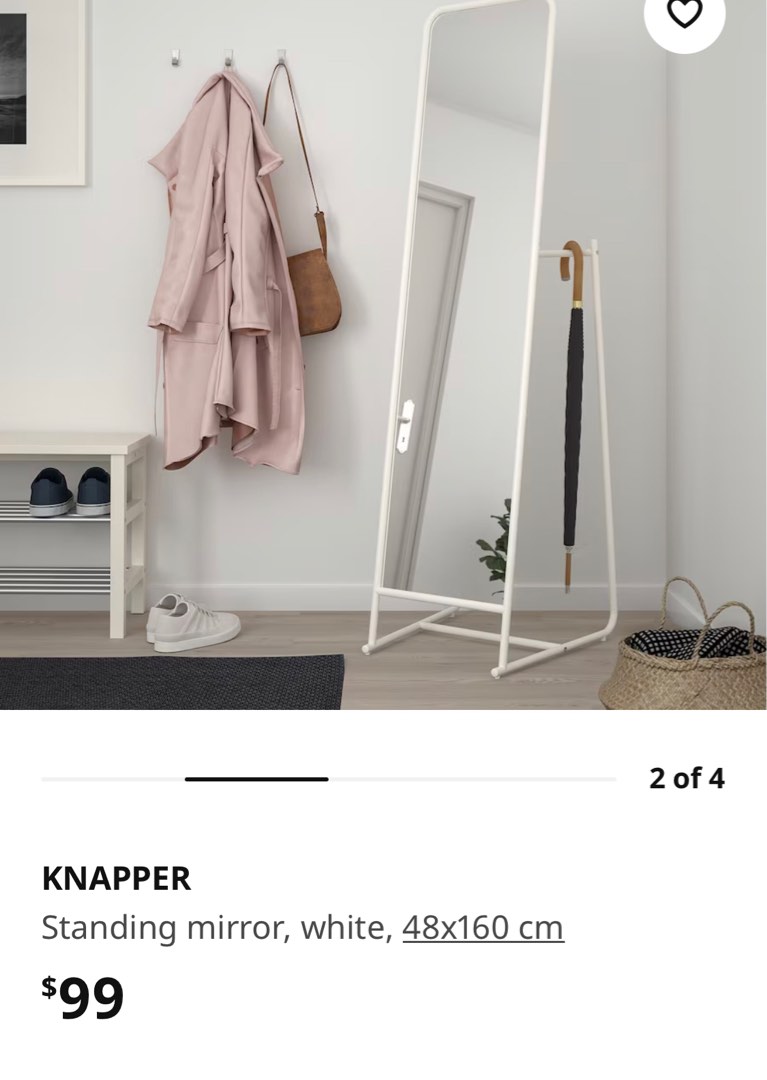Ikea standing mirror Knapper, Furniture & Home Living, Home Decor ...
