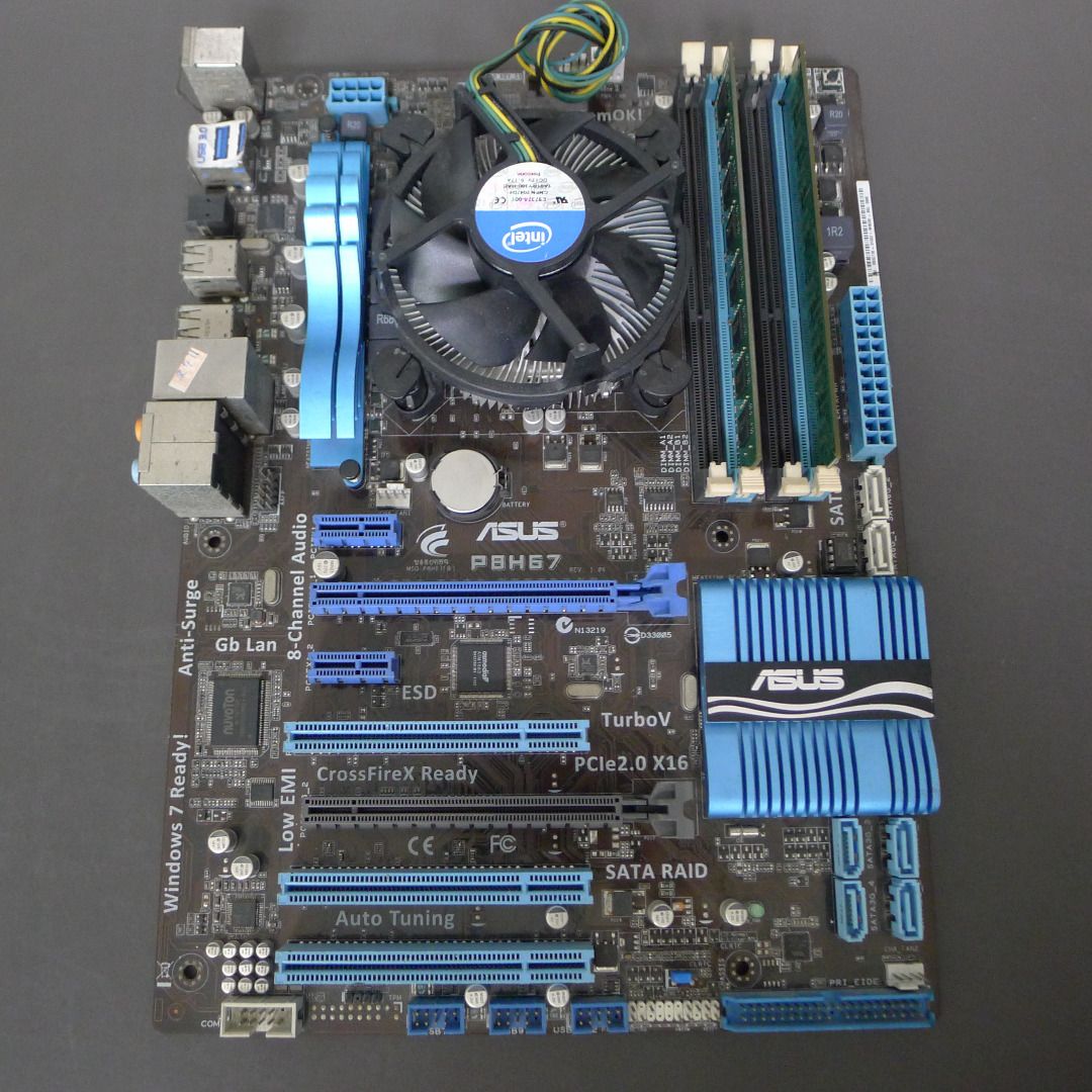 Intel I5 2500 CPU with Asus P8H67 motherboard and 2x4GB DDR3 ram bundle ...