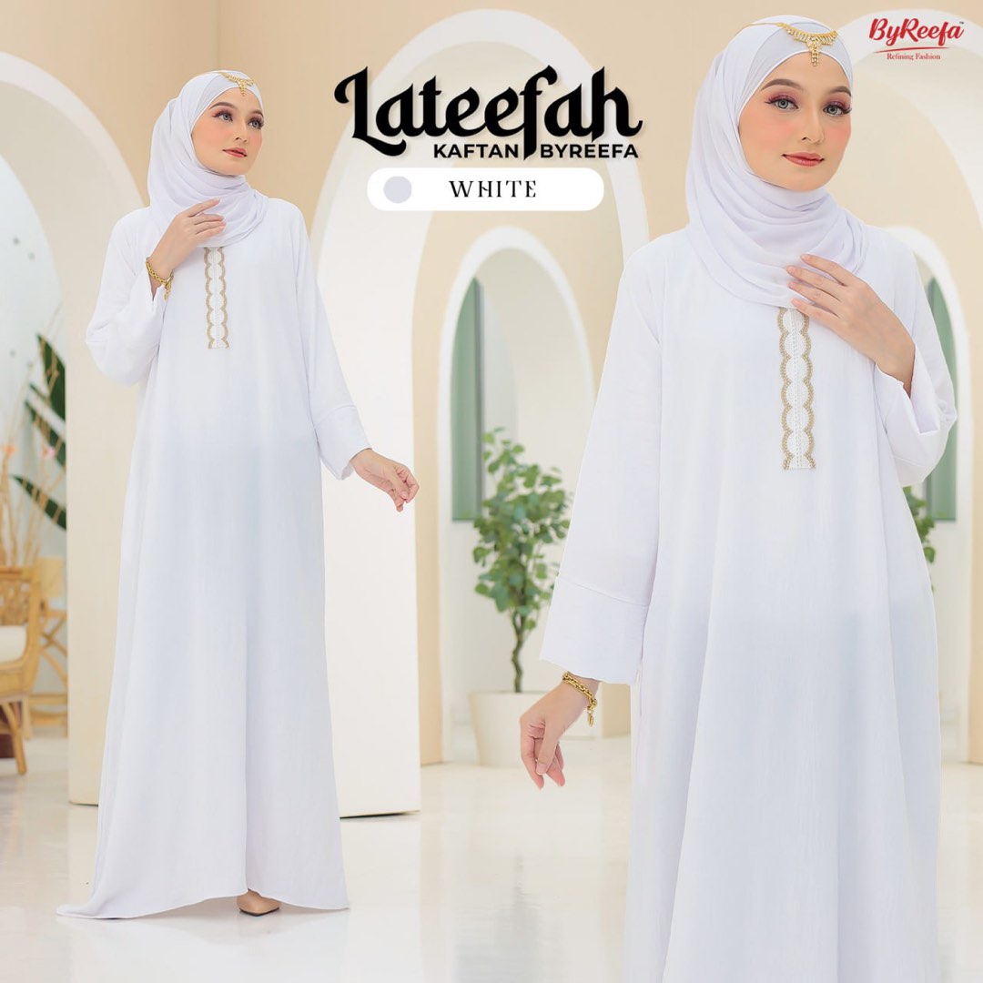 Kaftan putih, Women's Fashion, Muslimah Fashion, Kaftans & Jubahs on ...