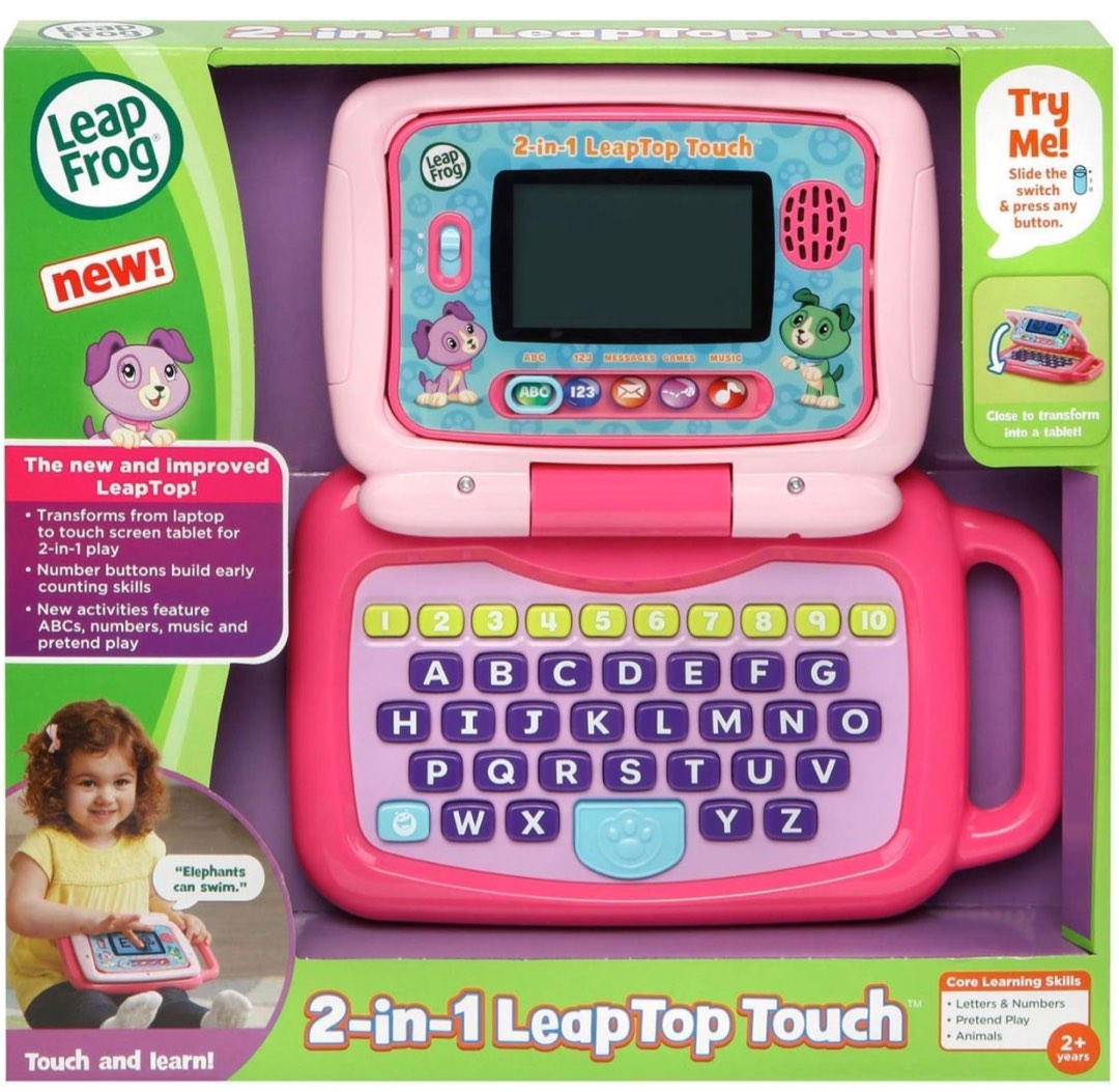 LeapFrog 2-in-1 LeapTop Touch in Pink, Babies & Kids, Infant Playtime ...