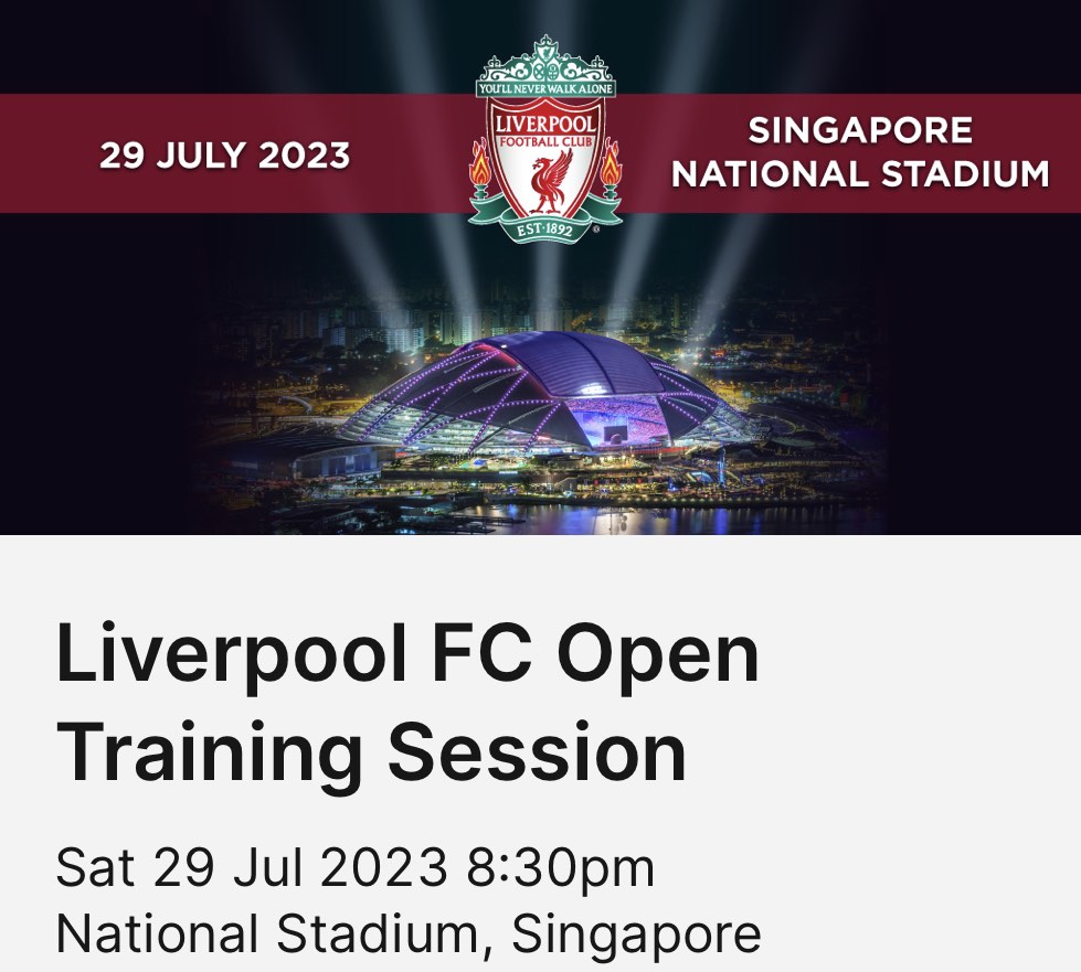 Liverpool Open Training Singapore, Tickets & Vouchers, Event Tickets on ...