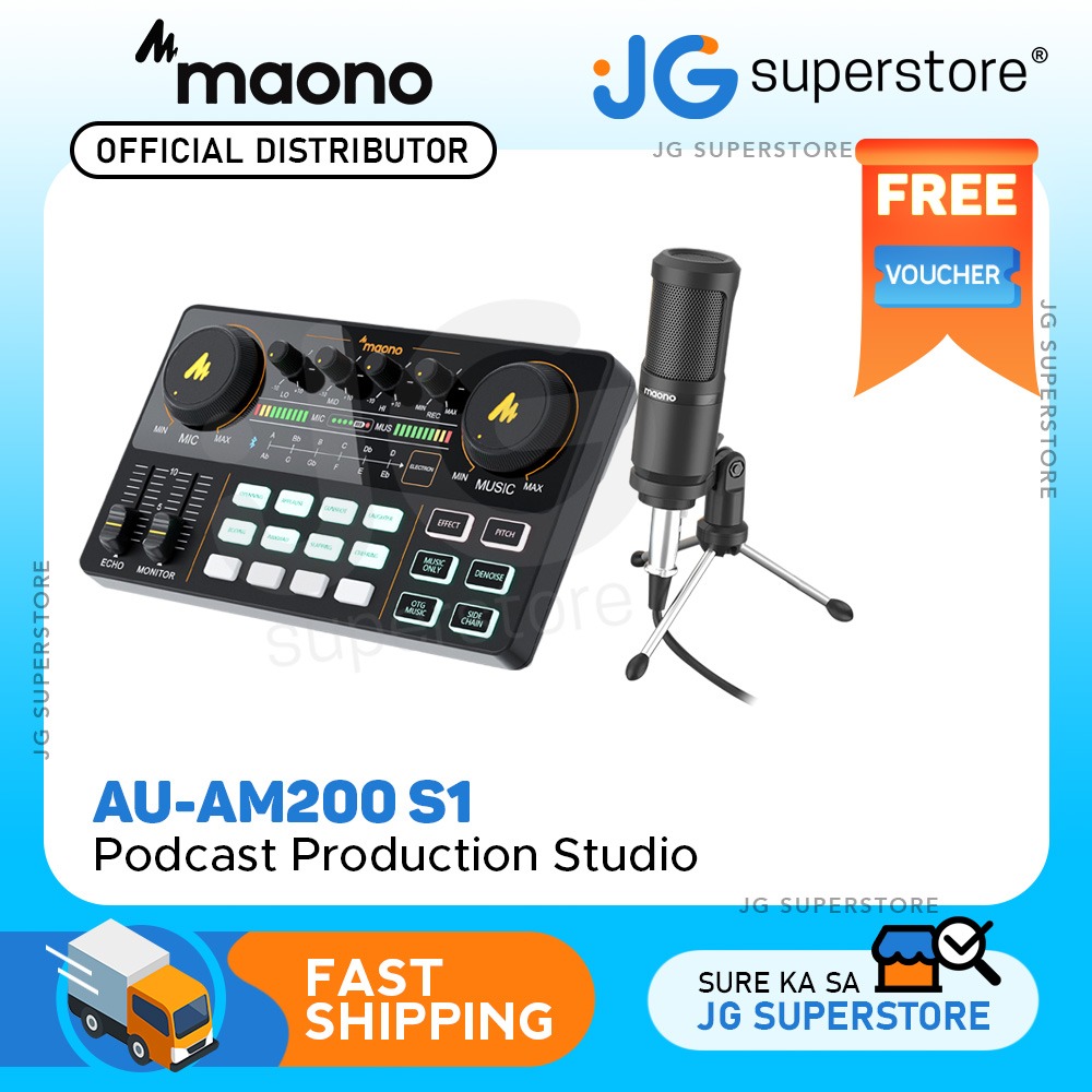 MAONO AM200-S1 Sound Card Microphone Set Professional Live Broadcast ...