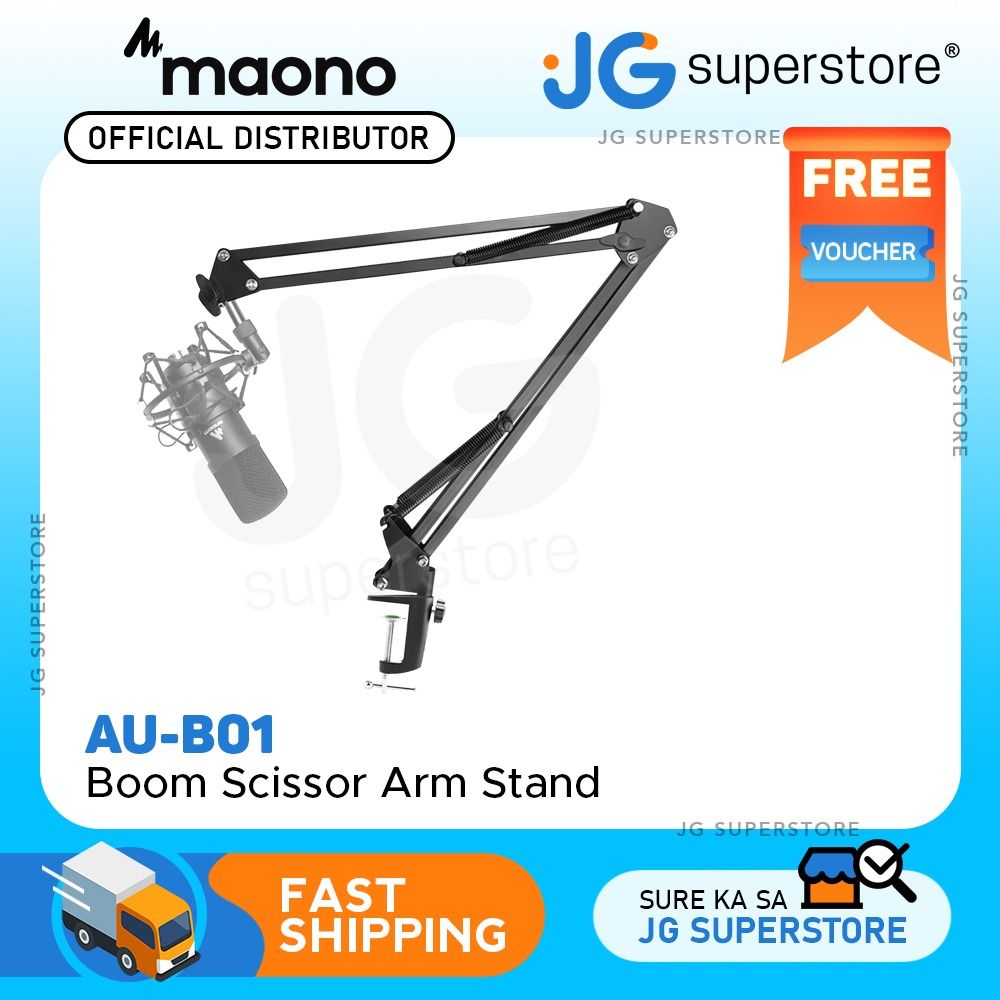 Maono AU-B01 B01 Microphone Suspension Adjustable Boom Scissor Arm Stand (BLACK) | JG Superstore ...