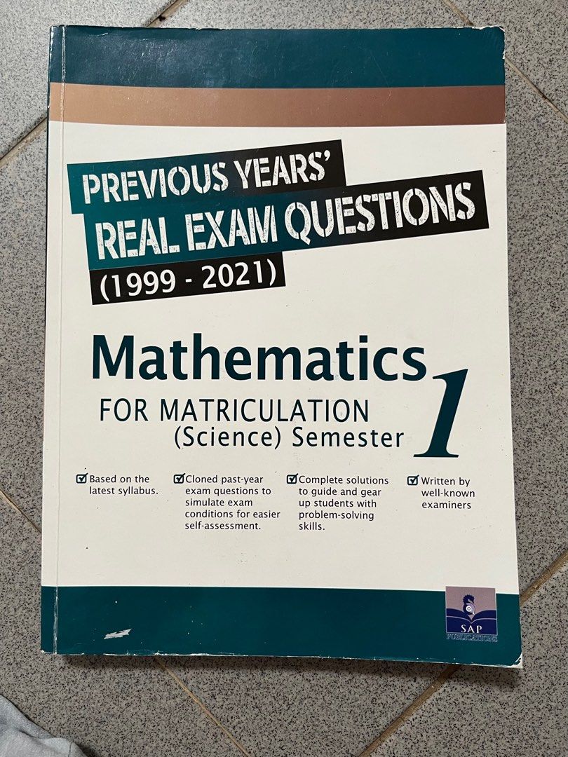 Mathematics Past Year Questions for Matriculation (Semester 1), Hobbies ...
