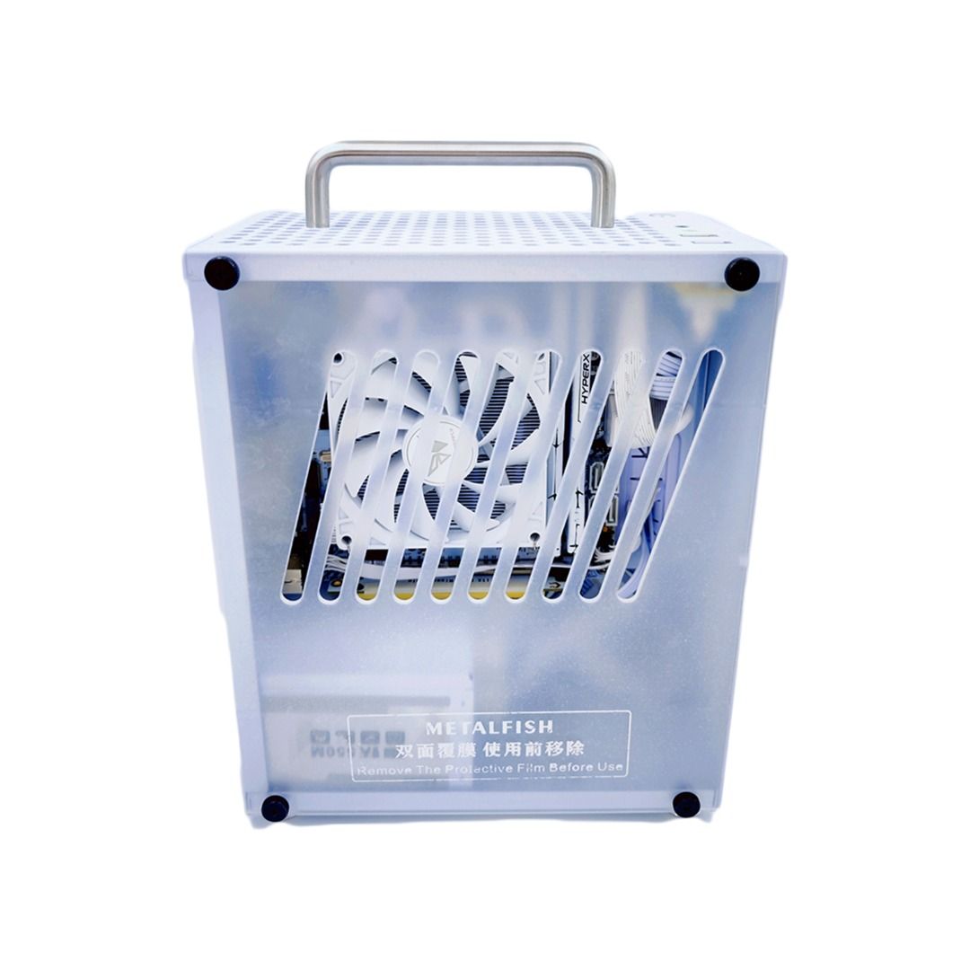 Ultra Mini ITX Gaming PC Desktop Pure White Pink Small Portable Light ...