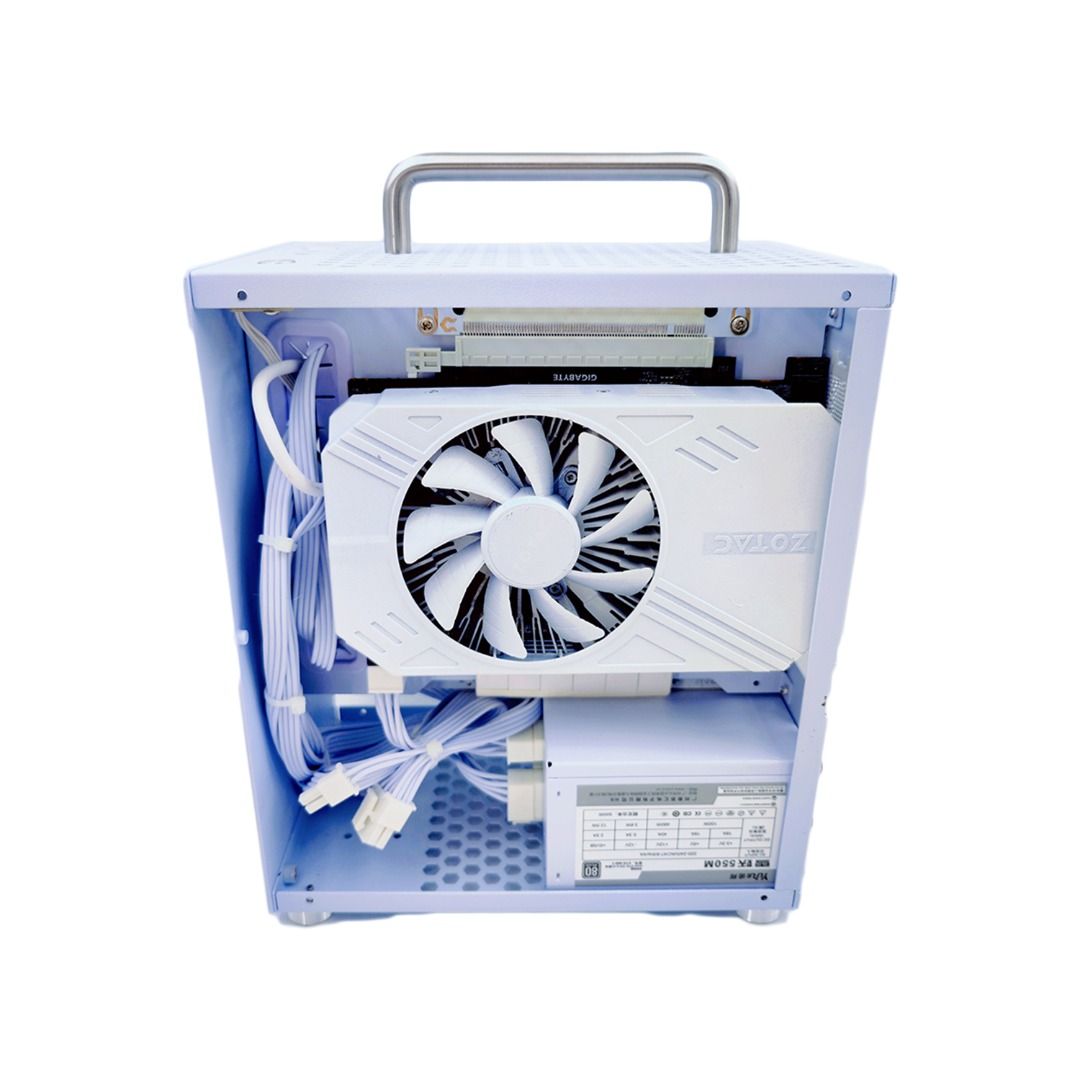 Ultra Mini ITX Gaming PC Desktop Pure White Pink Small Portable Light ...