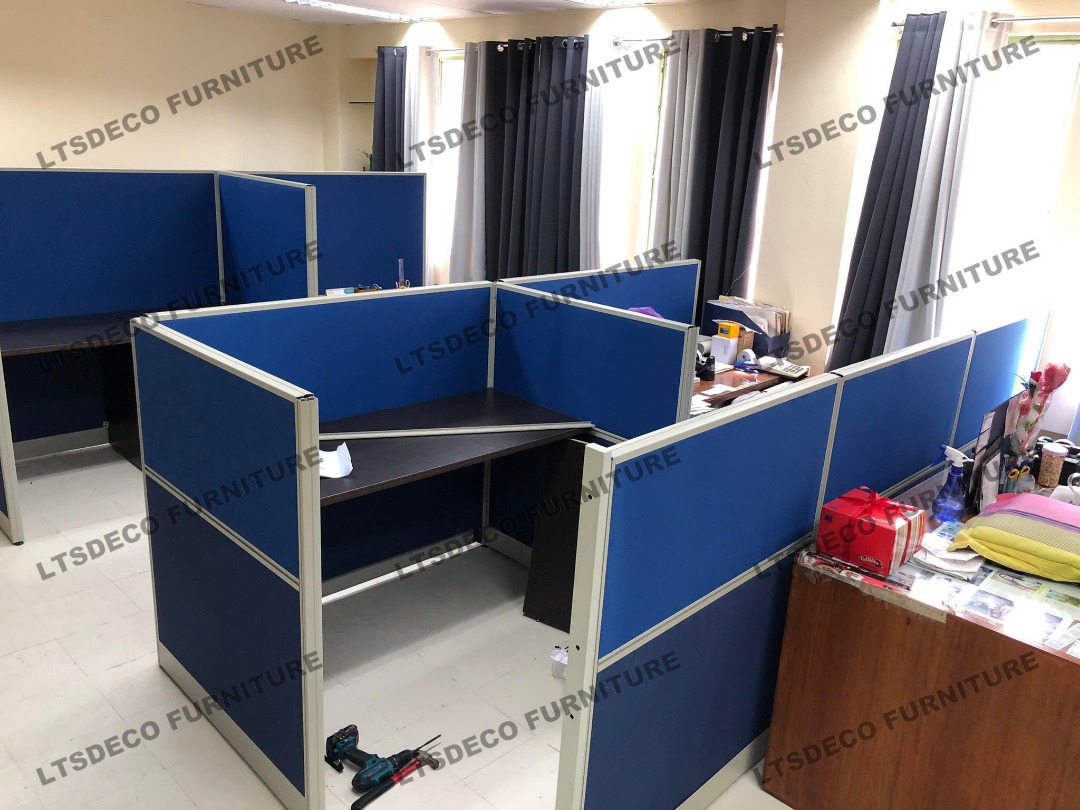 MODULAR OFFICE PARTITION FULL FABRIC WORKSTATION OFFICE FURNITURE on ...