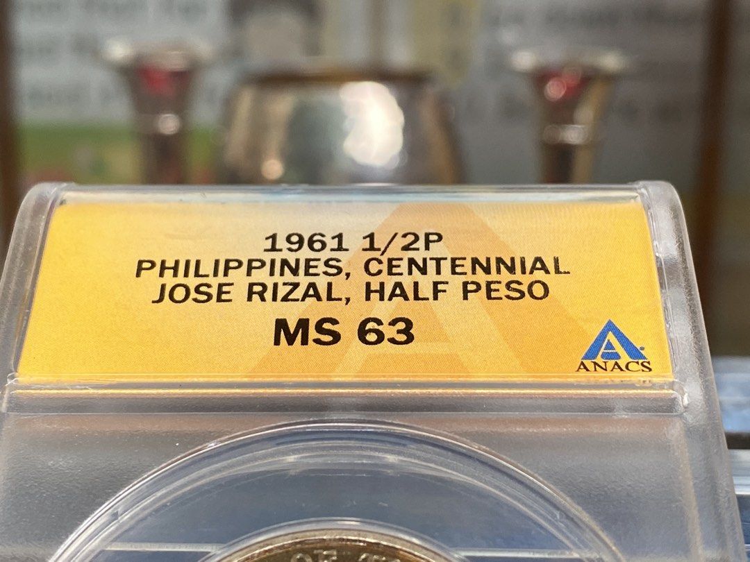 MS 63 ANACS AUTHENTICATED 1961 Jose Rizal 1/2 peso, Hobbies & Toys ...