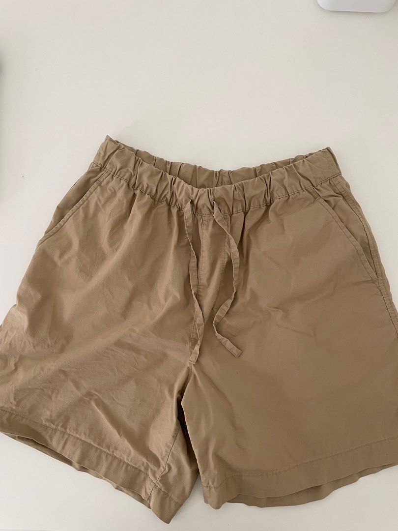 Muji Broad Shorts in beige, Women's Fashion, Bottoms, Shorts on Carousell