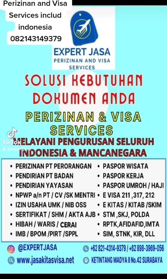 NIB PIRT Halal Perizinan PT CV urus paspor cepat jasa visa indonesia Jasa stnk sim Jasa imb ...