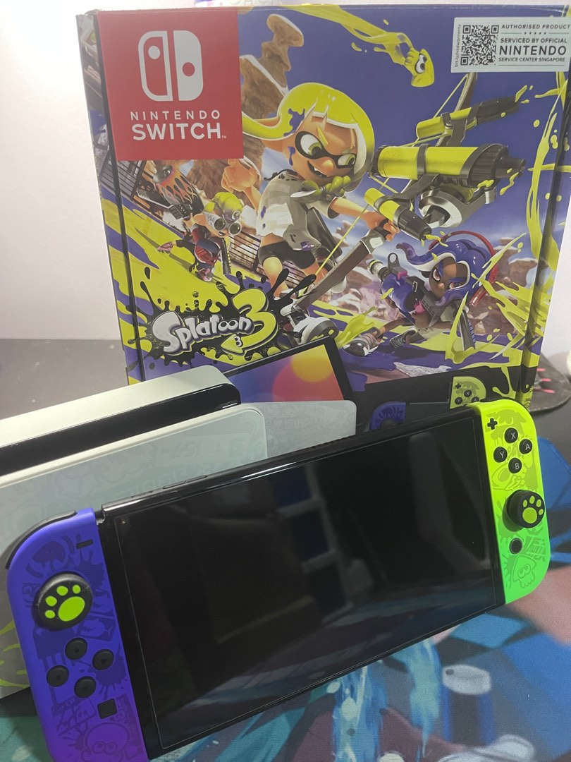 Nintendo Switch splatoon limited edition, Video Gaming, Video Game ...