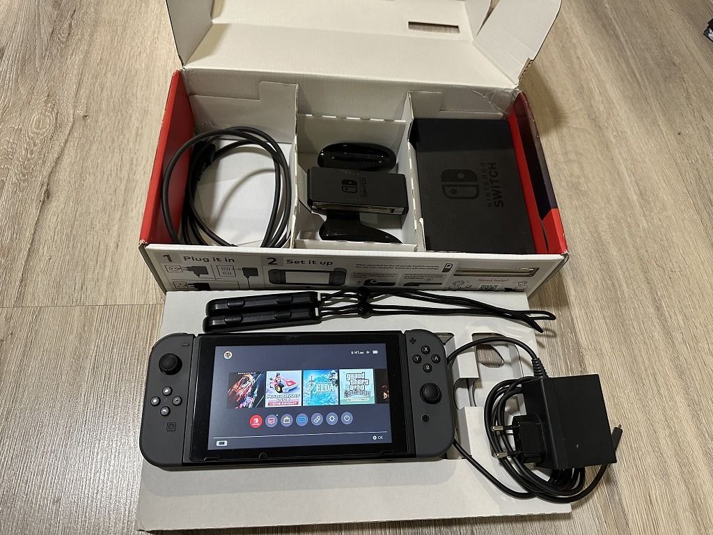 Nintendo Switch V2 Modded Jailbreak Gray Console with Dual Boot 128GB ...