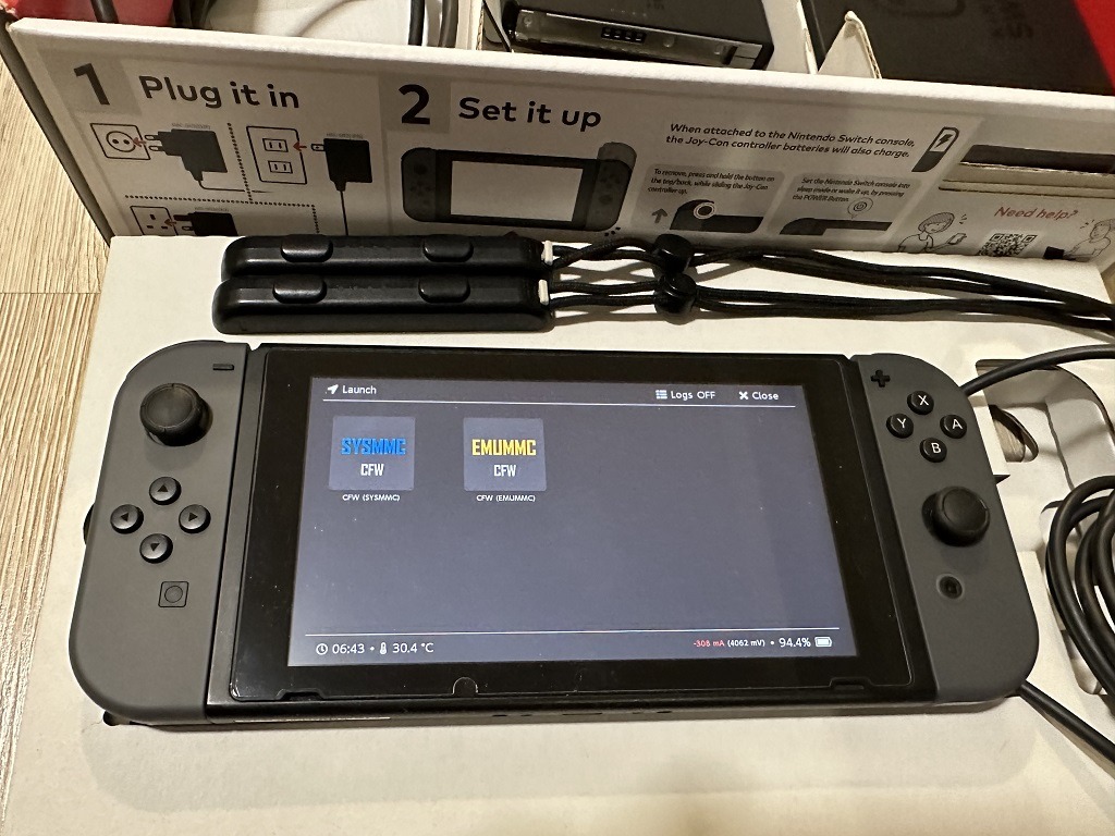 Nintendo Switch V2 Modded Jailbreak Gray Console with Dual Boot 128GB ...