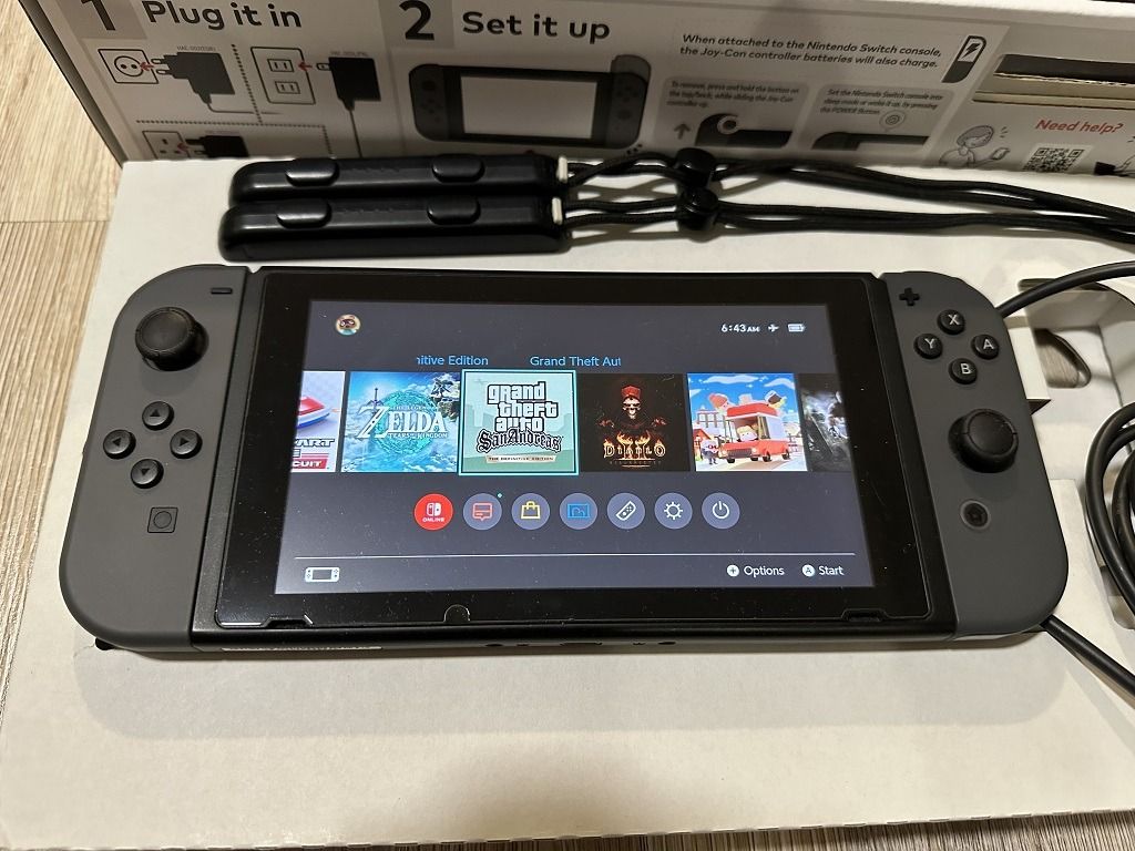 Nintendo Switch V2 Modded Jailbreak Gray Console with Dual Boot 128GB ...