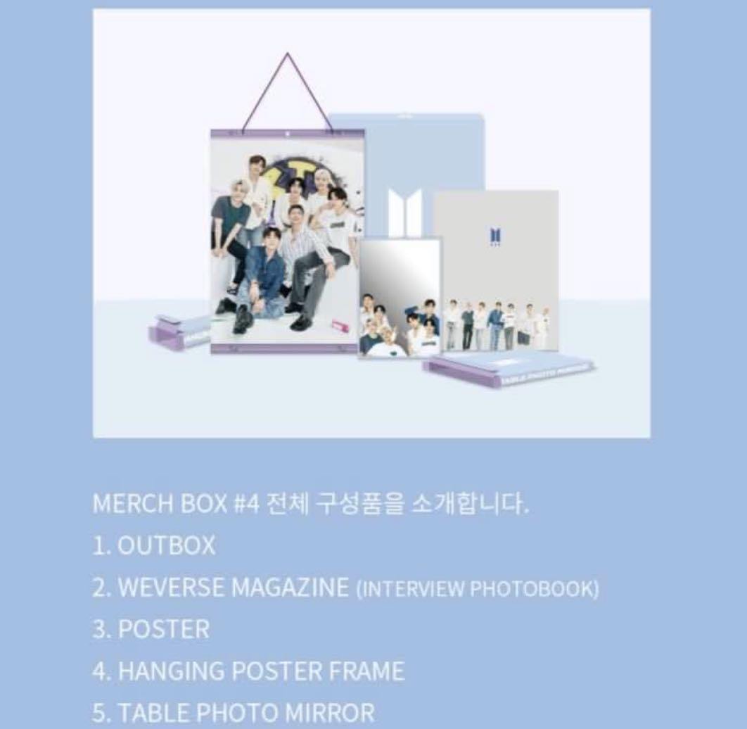 [Full Set] OFFICIAL BTS Merch Box 4 Merchandise Weverse, Hobbies & Toys, Memorabilia ...