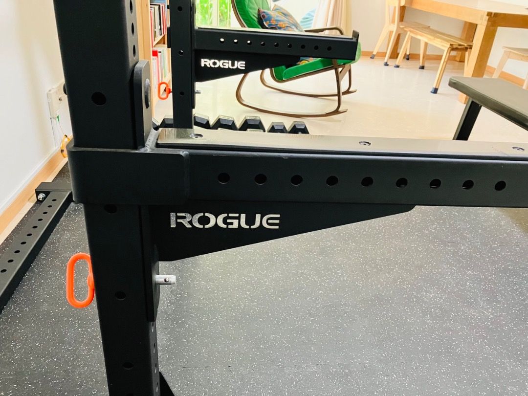 Official Rogue Rack, Bar, Plates (4 pairs), Collars, and floor tiles ...