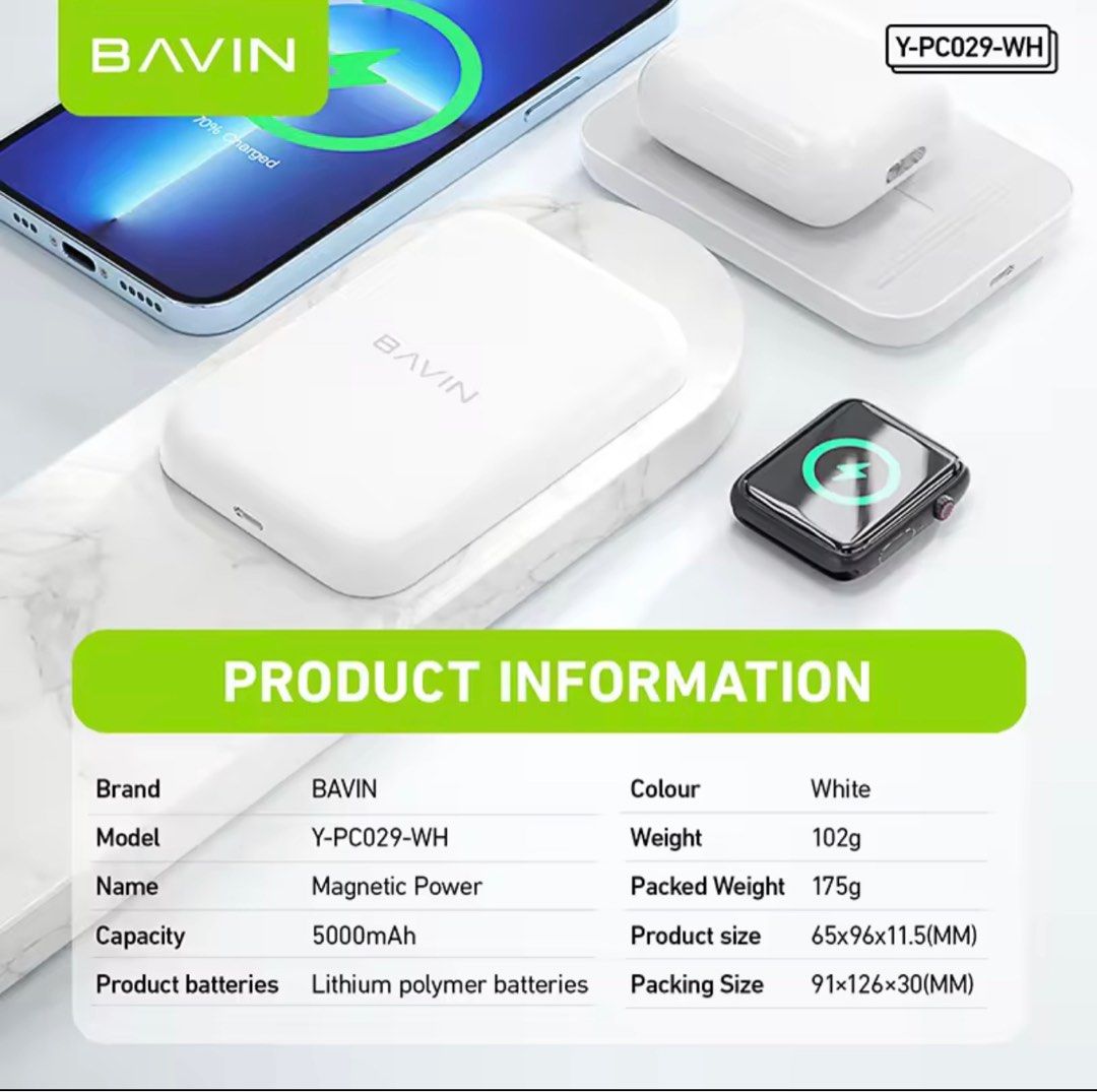 Original Bavin Wireless Powerbank, Mobile Phones & Gadgets, Mobile ...