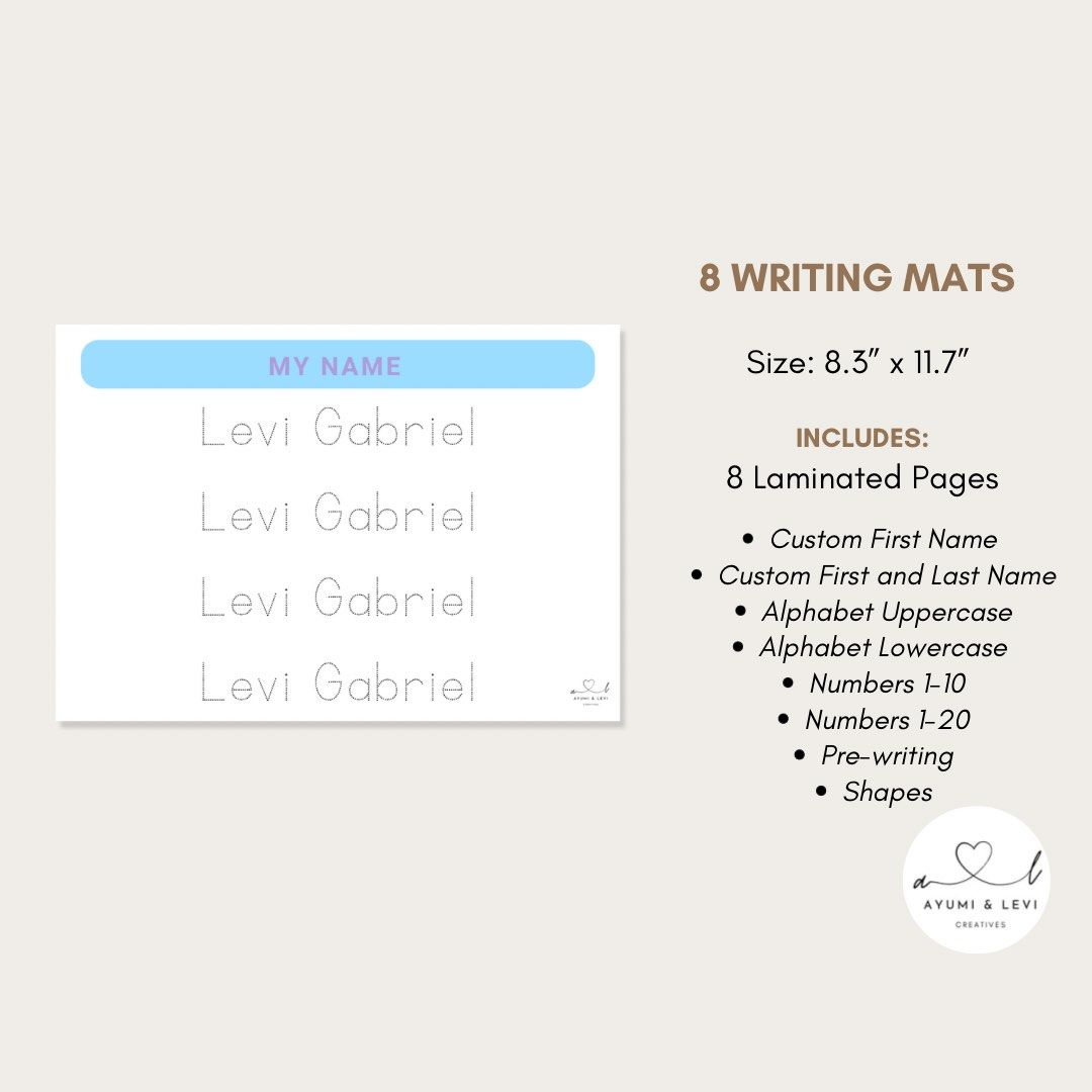 Personalized Custom Name Tracing | Prewriting Practice Mats | Pre ...