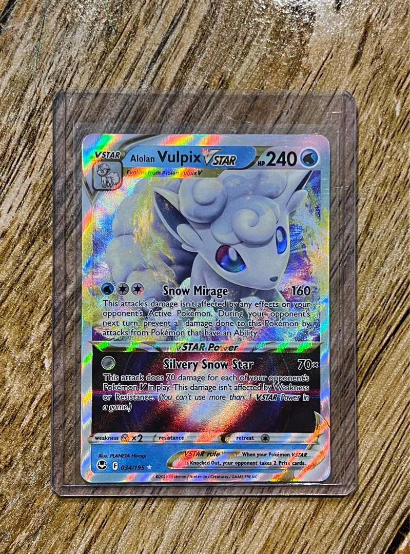 Pokemon cards, alolan vulpix, vstar, ultra rare, silver tempest ...