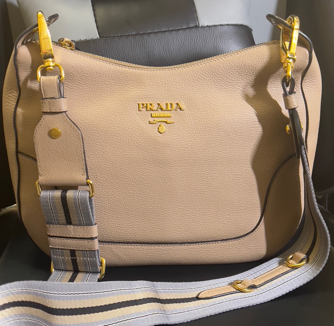 Prada Vitello Daino Beige Crossbody on Carousell